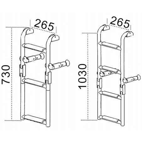 TREM FOLDING LADDER TAU STAINLESS STEEL MODEL