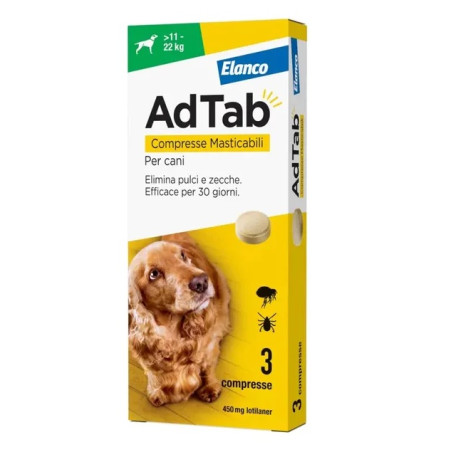ELANCO ADTAB ANTIPARASITIC 5.5-11 KG CHEWABLE TABLETS